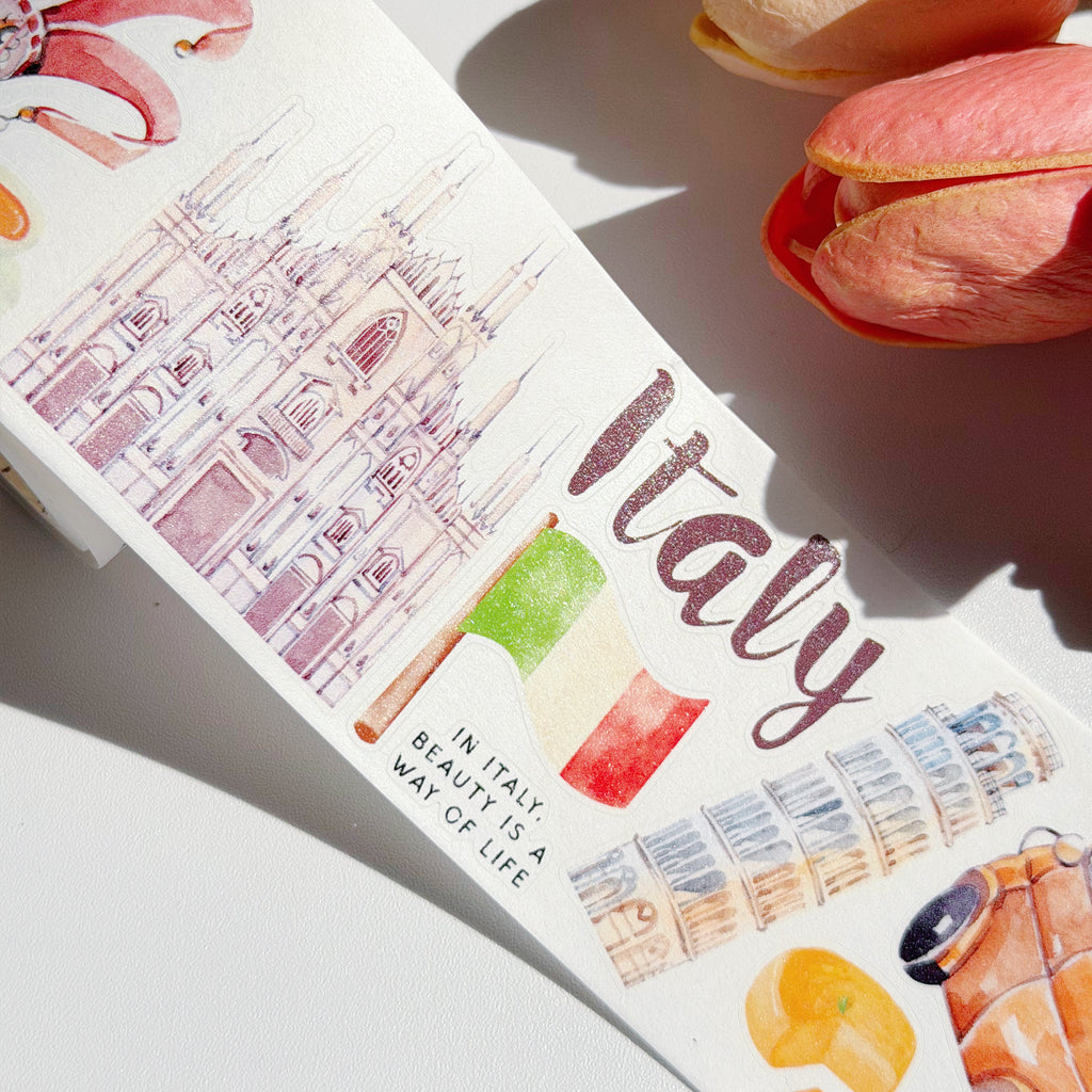 Pre-cut Dream of Venice Wide Washi/PET Tape | The Washi Tape Shop
