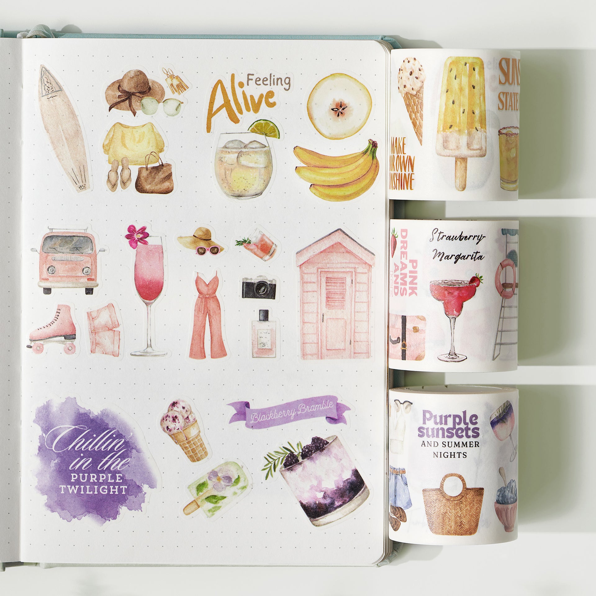 Tropical Sips Washi Tape Sticker Set | The Washi Tape Shop