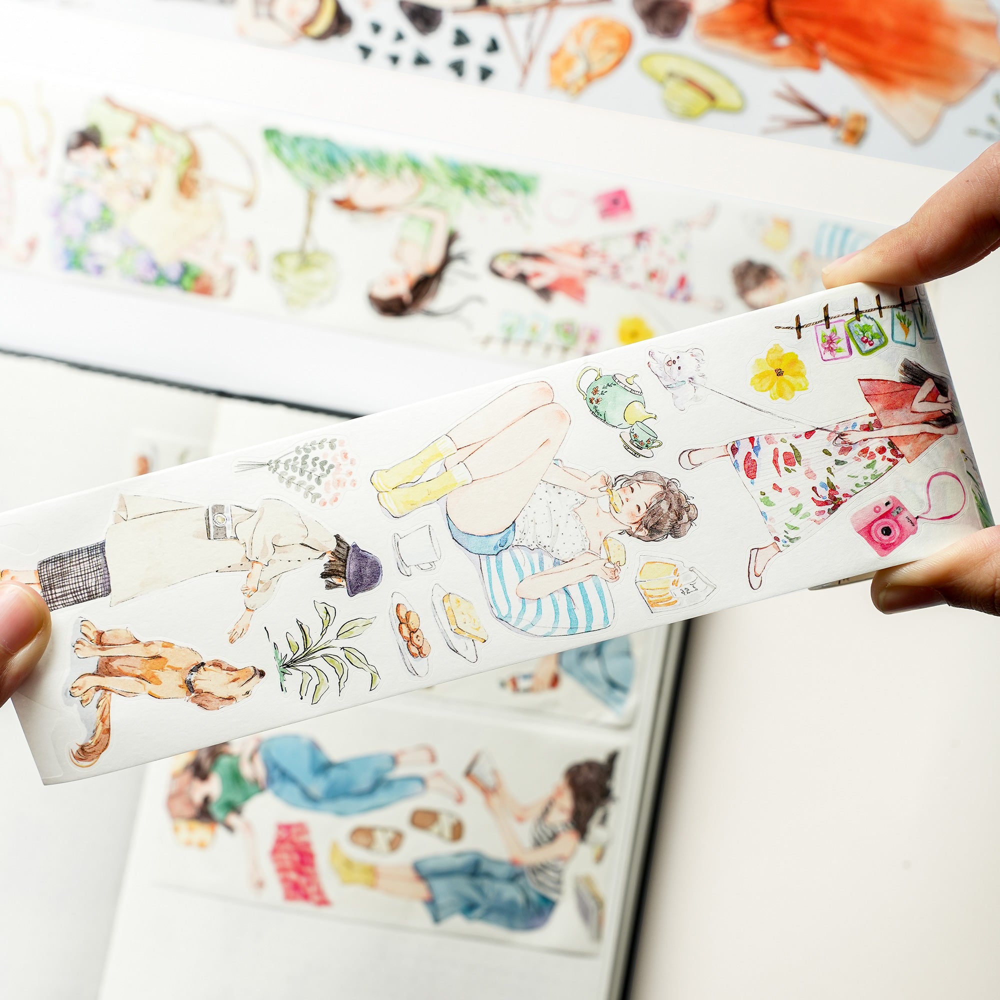 Pre-cut Leisurely Days Wide Washi/PET Tape | The Washi Tape Shop