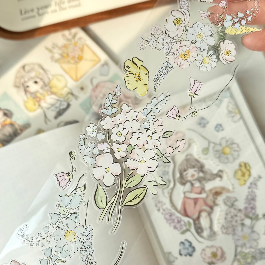 Pre-cut Garden Sprout Wide Washi/PET Tape | The Washi Tape Shop