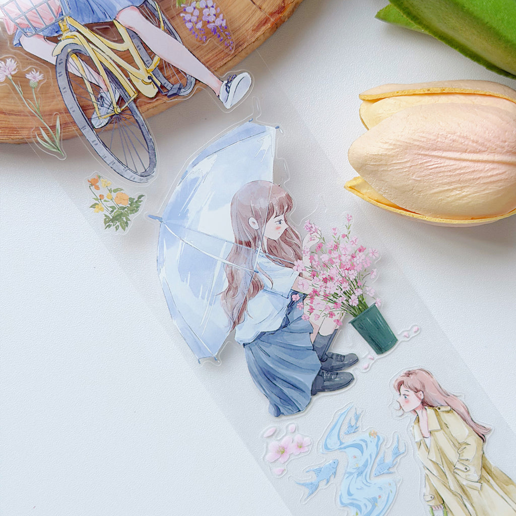 Pre-cut Morning Drizzle Wide Washi/PET Tape | The Washi Tape Shop