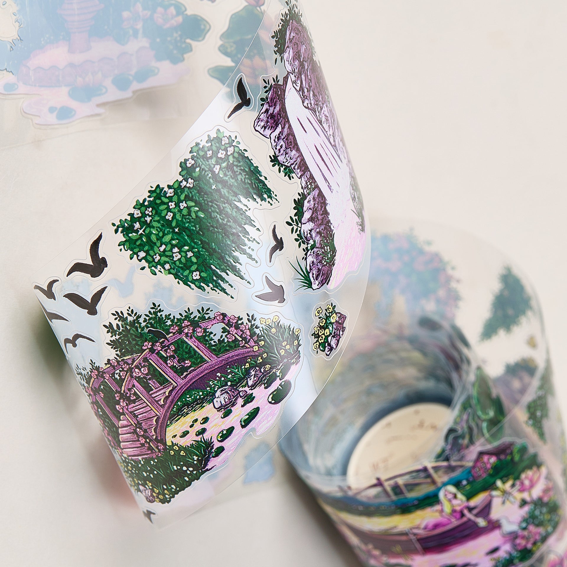 Pre-cut Lotus Saga Wide Washi/PET Tape | The Washi Tape Shop